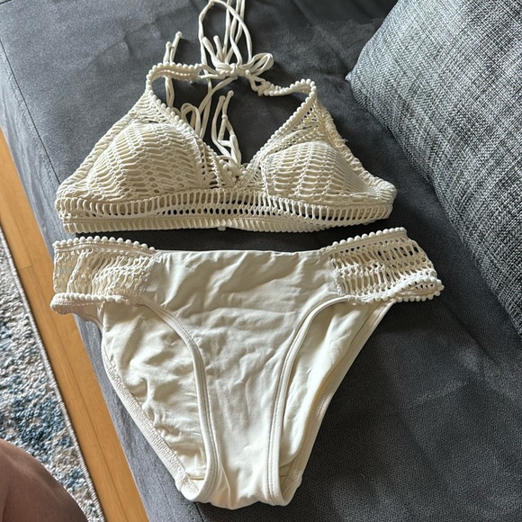 Robin Piccone | Swim | Robin Piccone Cream Embroidered Look Bikini With ...